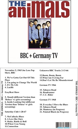ANIMALS - BBC + German TV - Crimson Records