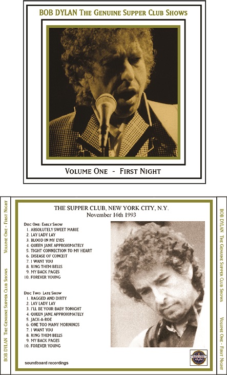 BOB DYLAN - The Genuine Supper Club Shows - Crimson Records