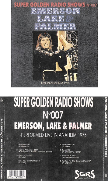 EMERSON LAKE & PALMER - Live In Anaheim 1975 - Crimson Records