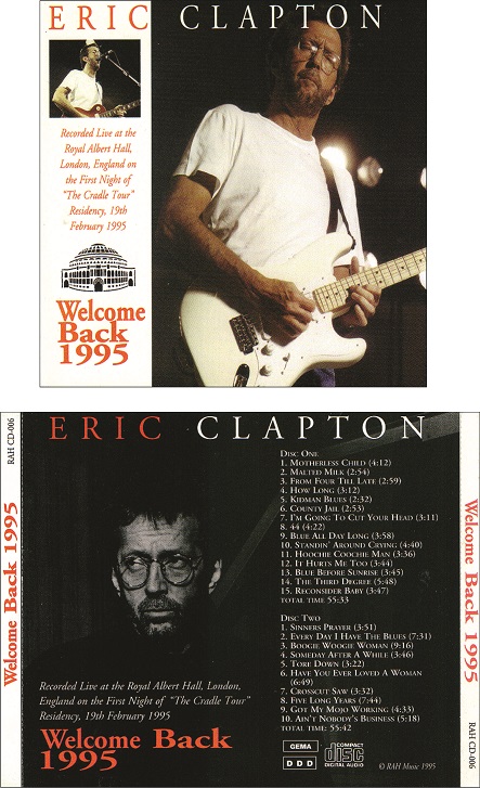 ERIC CLAPTON - Welcome Back 1995 - Crimson Records