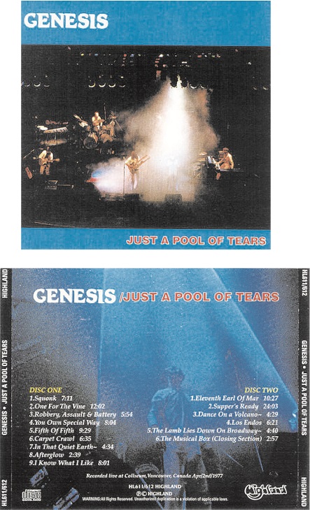 GENESIS - Just A Pool Of Tears - Crimson Records