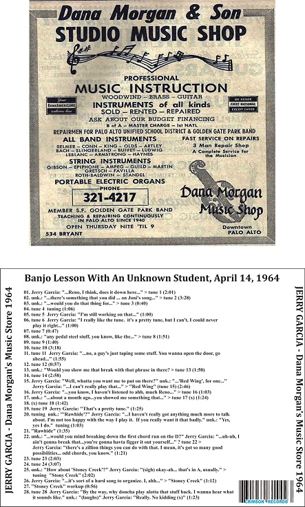 JERRY GARCIA – Dana Morgan’s Music Store 1964 - Crimson Records