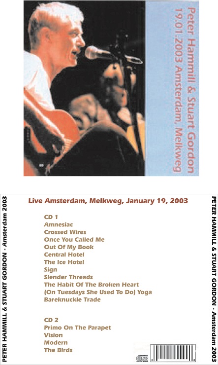 PETER HAMMILL & STUART GORDON - Amsterdam 2003 - Crimson Records