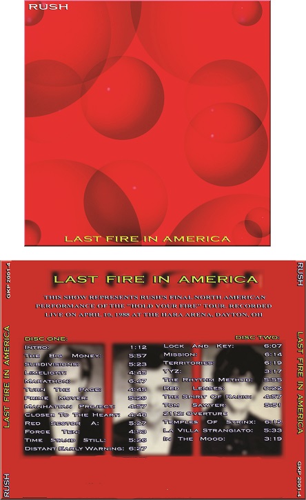 RUSH - Last Fire In America - Crimson Records